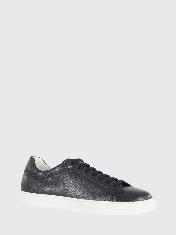 DOUCAL'S Hammered Leather Sneakers - Blue