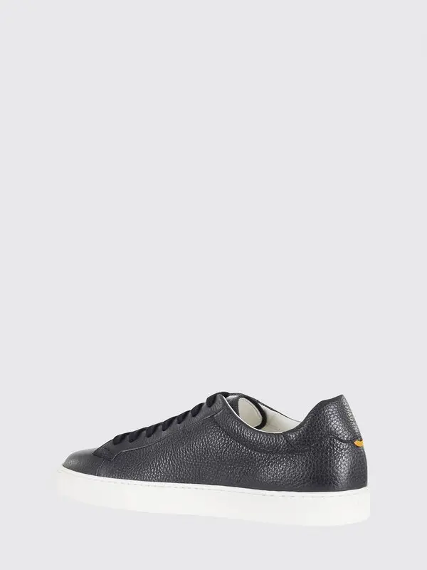 DOUCAL'S Hammered Leather Sneakers - Blue