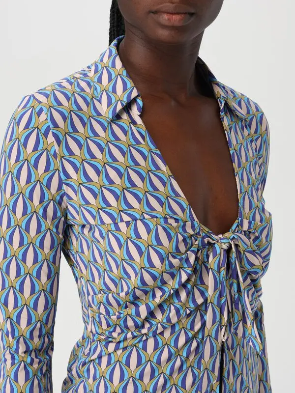 Malìparmi Printed Shirt With Front Tie Detail