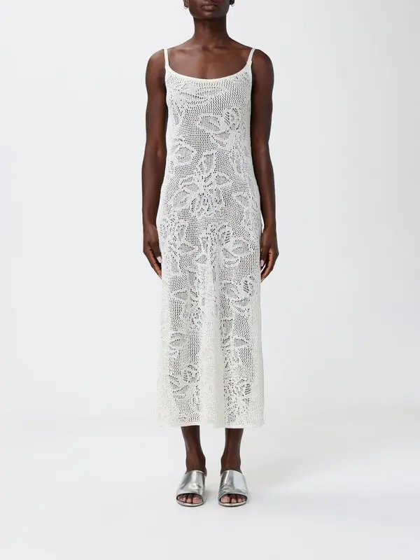 Fabiana Filippi Openwork Knit Midi Dress - White