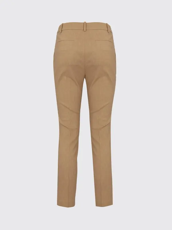 Pinko Cropped Fit Linen Blend Trousers - Beige