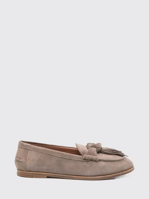 AQUAZZURA Freddie Suede Loafers With Tassel - Grey