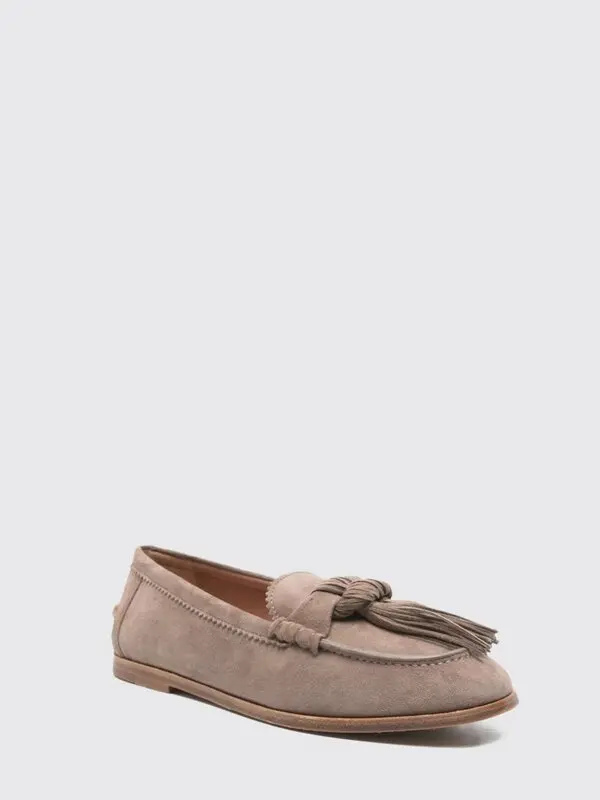 AQUAZZURA Freddie Suede Loafers With Tassel - Grey