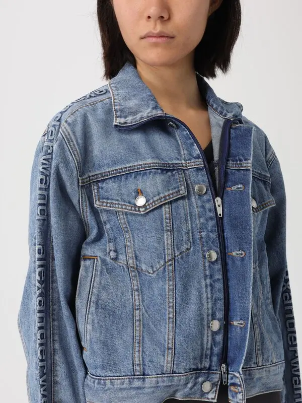 Alexander Wang Denim Jacket With Logo Detail