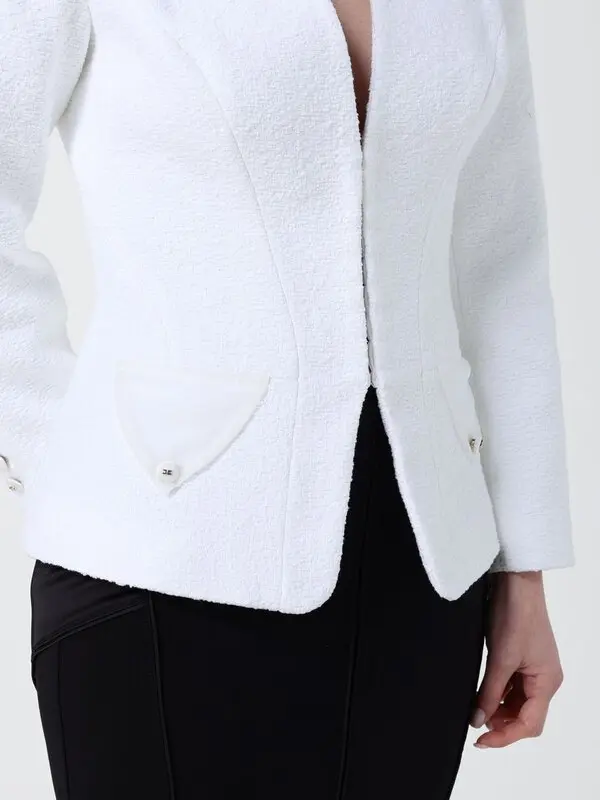 Elisabetta Franchi Bouclé Tweed Blazer