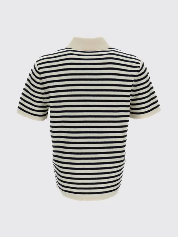 A.p.c. Striped Cotton And Cashmere Polo - Ecru