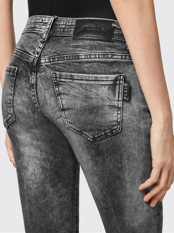 Philipp Plein Mid-rise Skinny Stretch Denim Jeans - Grey