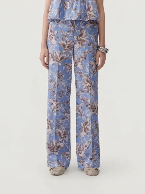 Liu Jo Printed Cotton Poplin Palazzo Pants