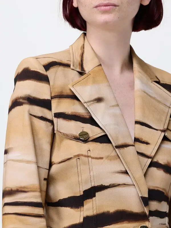 Elisabetta Franchi Animal Print Single Breasted Blazer