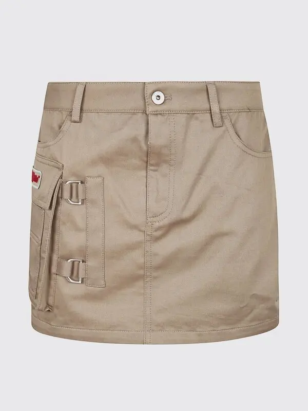 Off-White Cotton Cargo Skirt