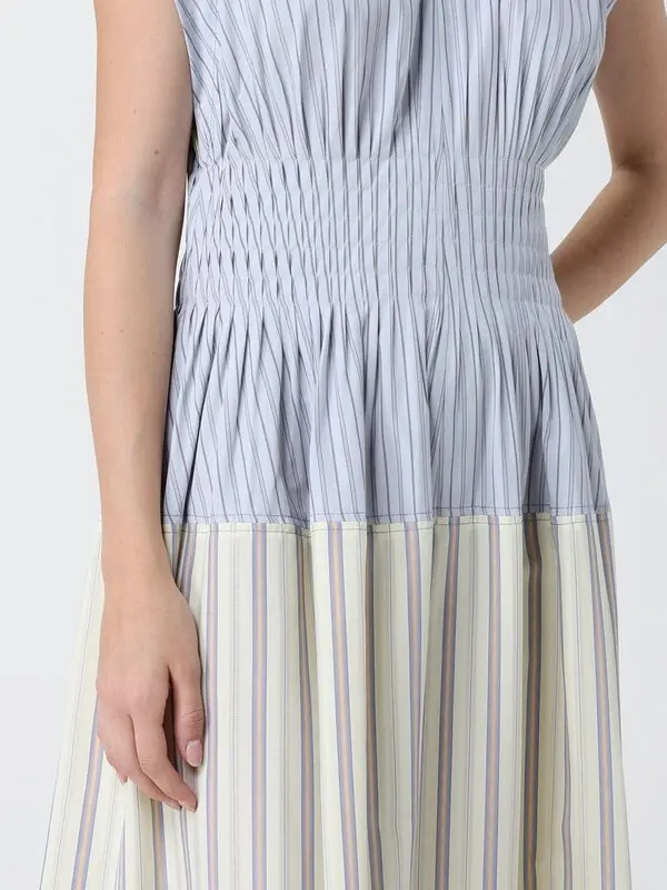 Paul Smith Striped Cotton Blend Midi Dress