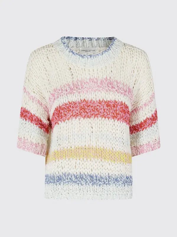 ROBERTO COLLINA Striped Cotton Blend Sweater