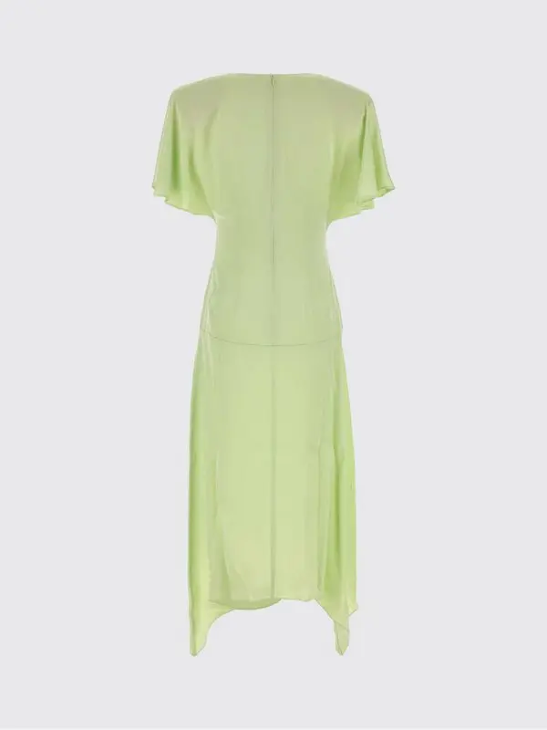 Stella McCartney Asymmetric Satin Dress - Grass Green