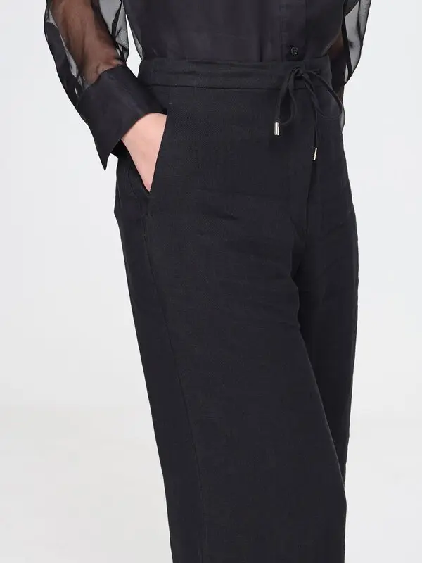 Max Mara Linen Palazzo Trousers - Black