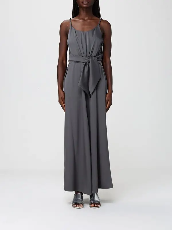Emporio Armani Long Twill Dress With Sash Belt