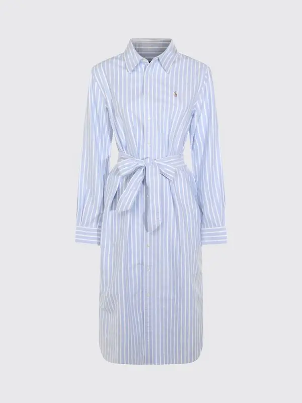 Polo Ralph Lauren Striped Cotton Button-up Midi Shirt Dress