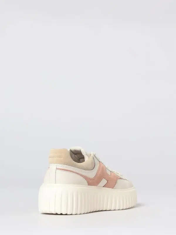 Hogan H-stripes Grained Leather Sneakers - White