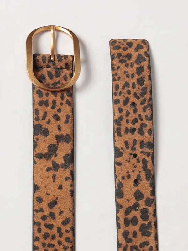 Pinko Animal Print Suede Belt