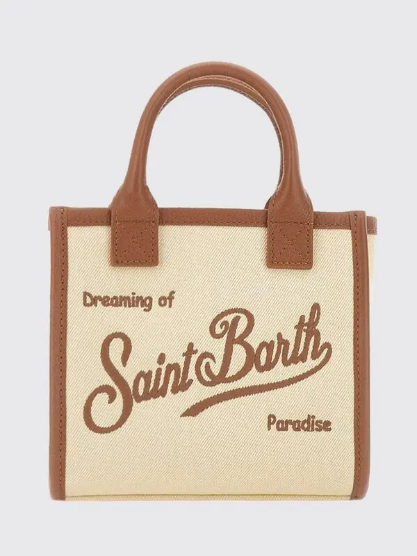 MC2 SAINT BARTH Embroidered Logo Cotton Twill Vanity Bag - Brown