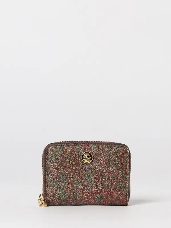 Etro Arnica Paisley Coated Cotton Wallet - Brown