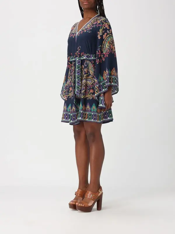 Etro Paisley Print Silk Twill Mini Dress