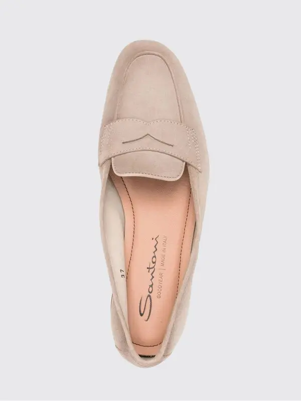 Santoni Suede Loafers - Beige