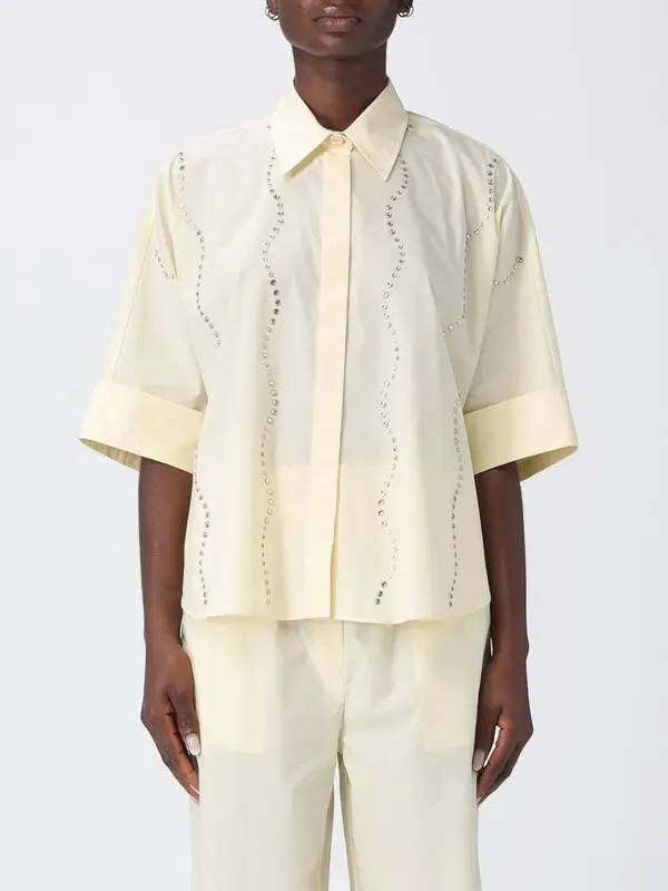 Liu Jo Embellished Cotton Shirt - Yellow