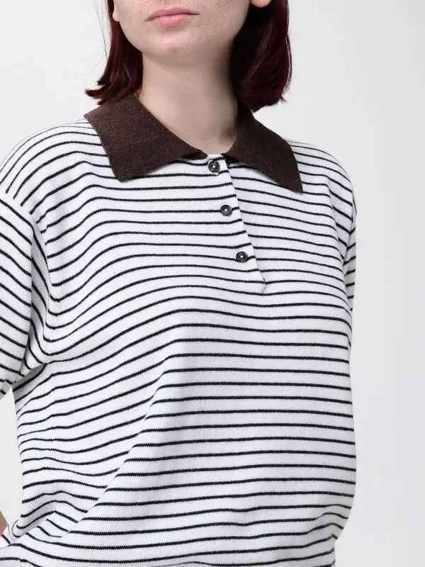 CORDERA Striped Knit Polo Shirt