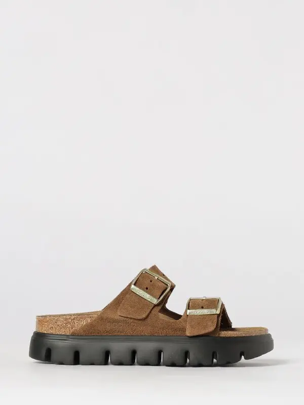 BIRKENSTOCK Arizona Pap Flex Platform Sandals In Suede - Brown
