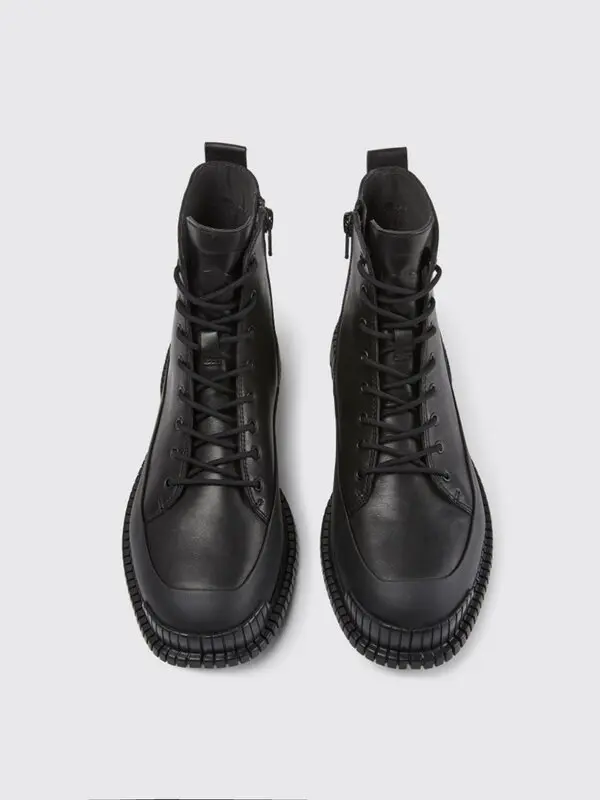 Camper Pix Ankle Boots In Calfskin - Black
