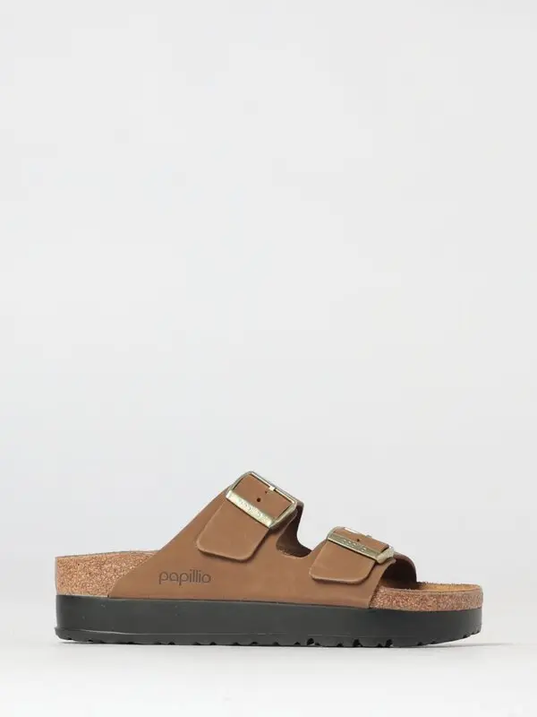 BIRKENSTOCK Arizona Pap Flex Platform Sandals In Oiled Leather - Brown
