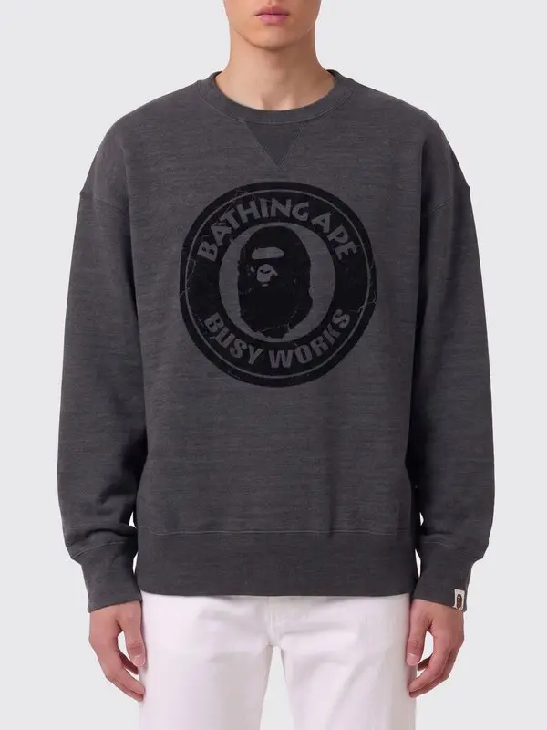 A BATHING APE Cotton Crewneck Sweatshirt - Grey