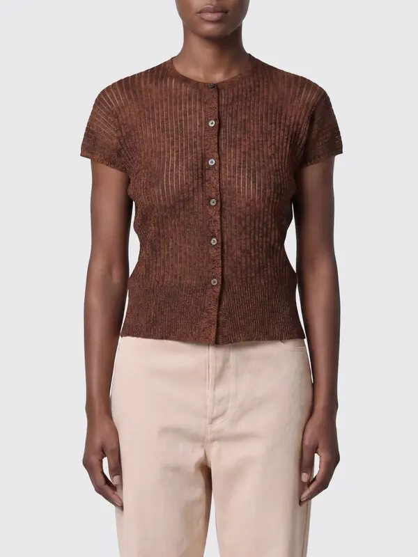 ROBERTO COLLINA Viscose Cardigan - Brown