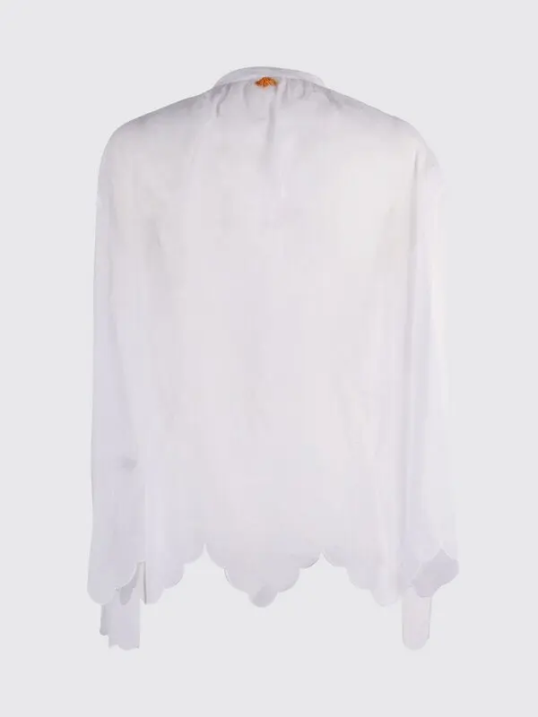 FORTE_FORTE Cotton Poplin Shirt With Beads - Gnawed Blue