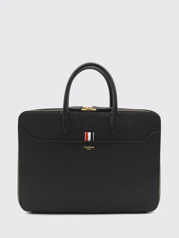 Thom Browne Work Bag In Grained Leather
