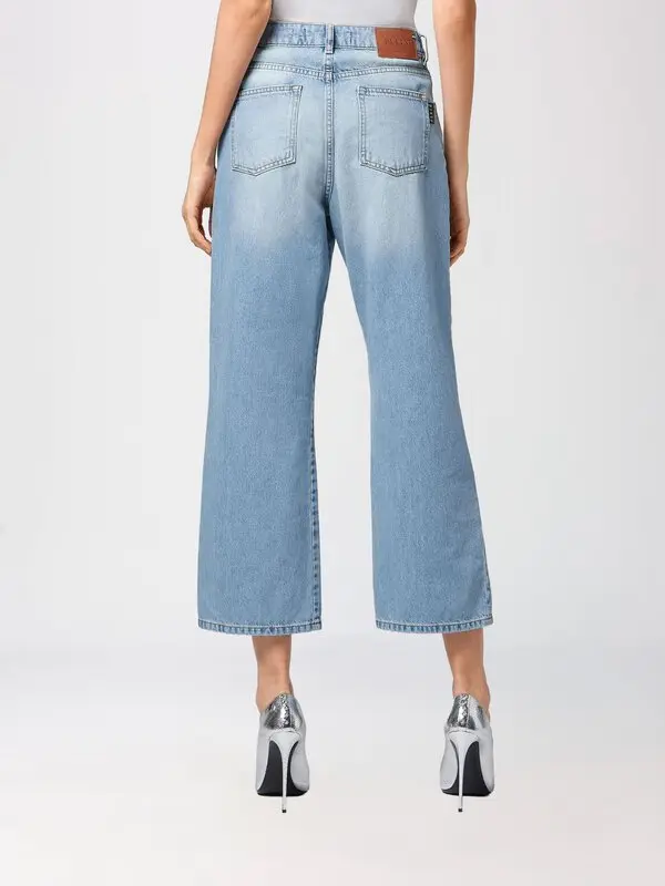 Philipp Plein High-waisted Wide-leg Cropped Stretch Denim Jeans