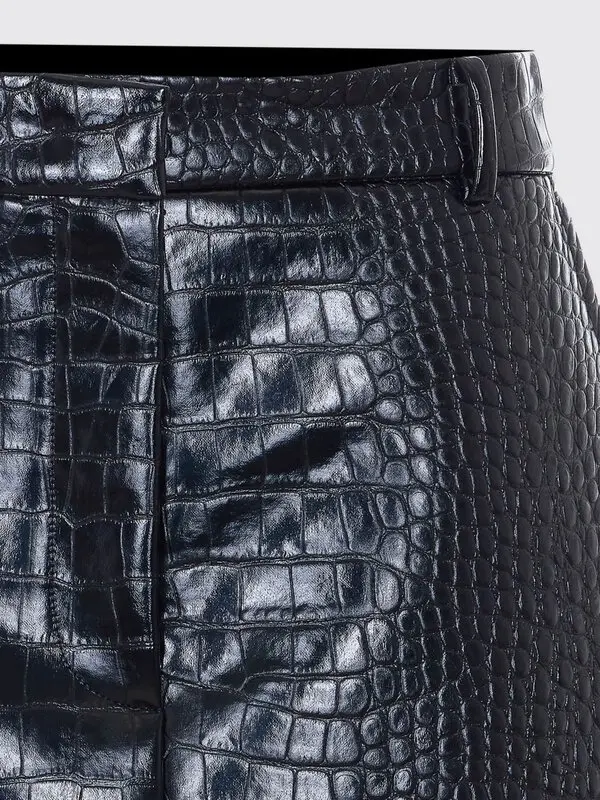 Sportmax Crocodile Print Faux Leather Mini Skirt