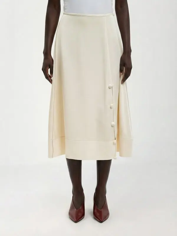 JIL SANDER Satin Midi Skirt