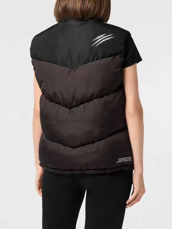 PLEIN SPORT Padded Vest With Stand Collar - Black