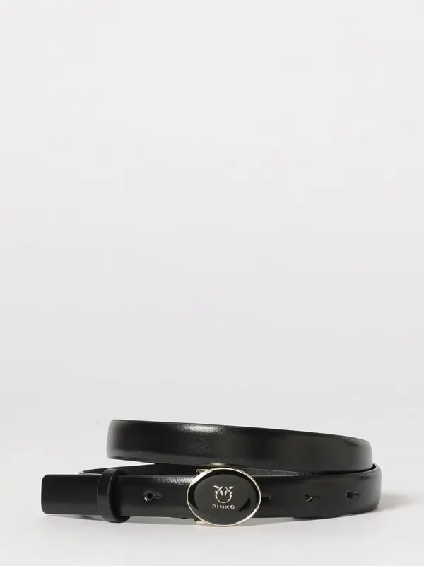 Pinko Love Birds Leather Belt - Black