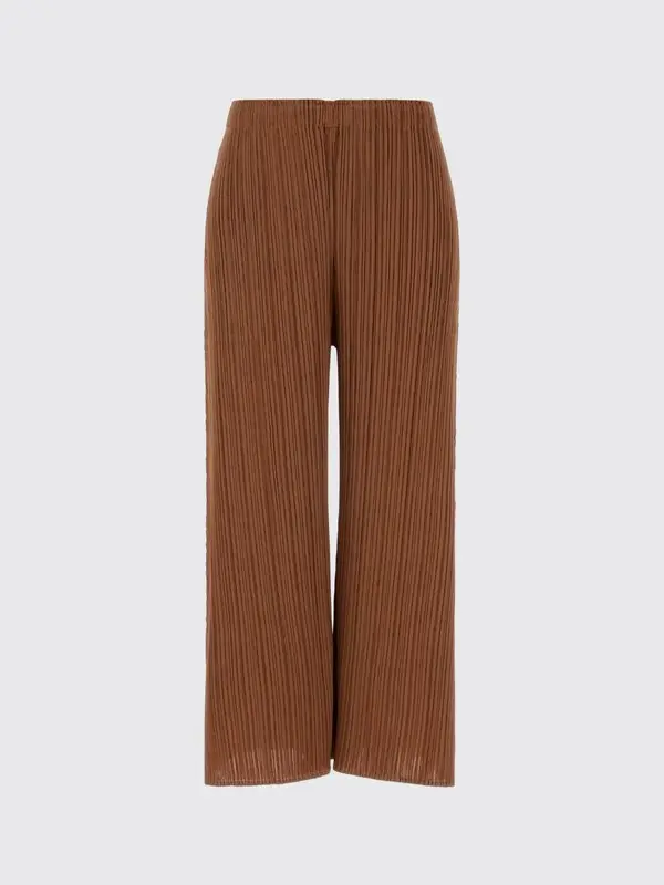 Issey Miyake Cropped Pleated Crêpe Trousers - Brown