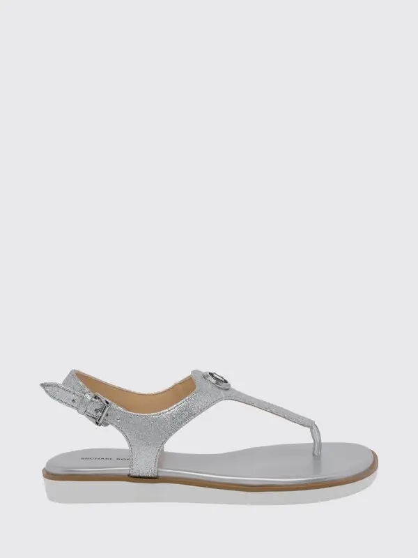 Michael Kors Val Laminated Leather Sandal - Silver