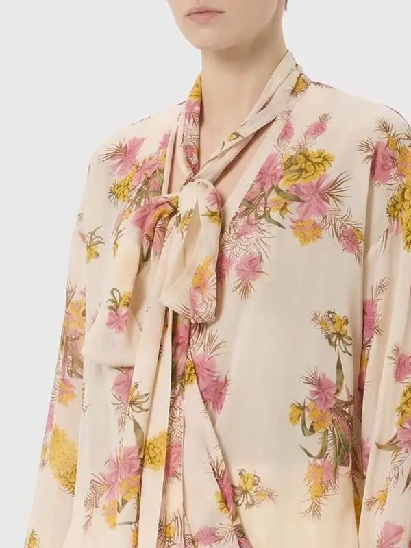 Blumarine Floral Print Viscose Blouse