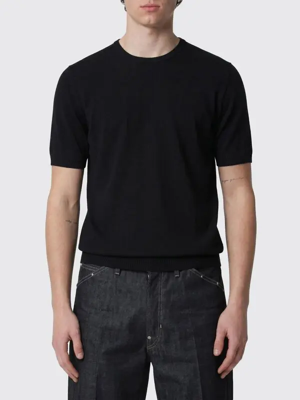 ROBERTO COLLINA Cotton Knit Crewneck Sweater - Black