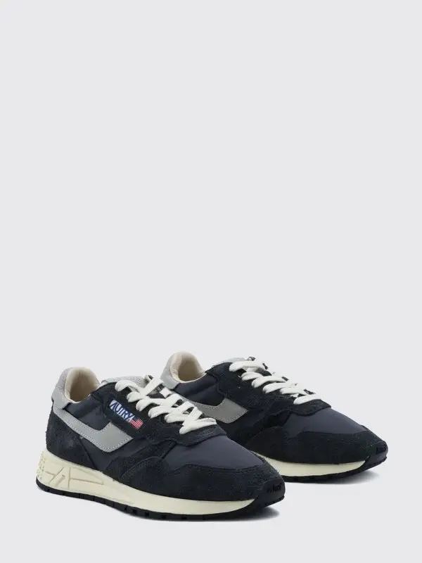 AUTRY Reelwind Nylon And Suede Lace-up Sneakers With Serrated Sole - Black