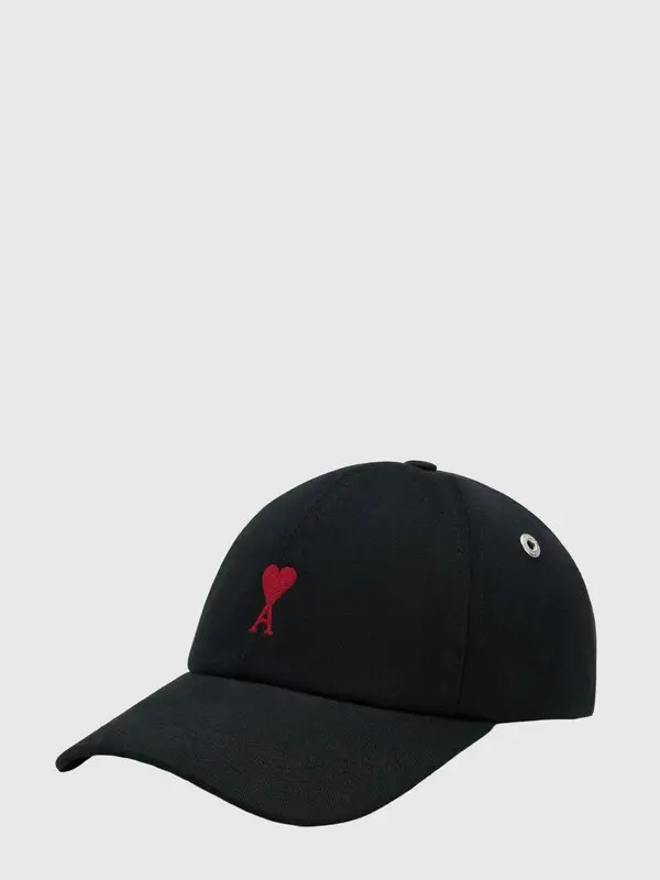AMI Paris Embroidered Heart Baseball Cap - Black