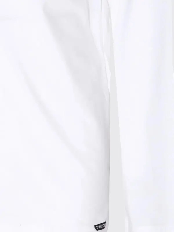TOM FORD Long-sleeved T-shirt In Cotton And Modal Blend - White