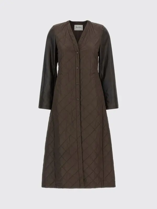 Max Mara Quilted Jacket With Leather Sleeves