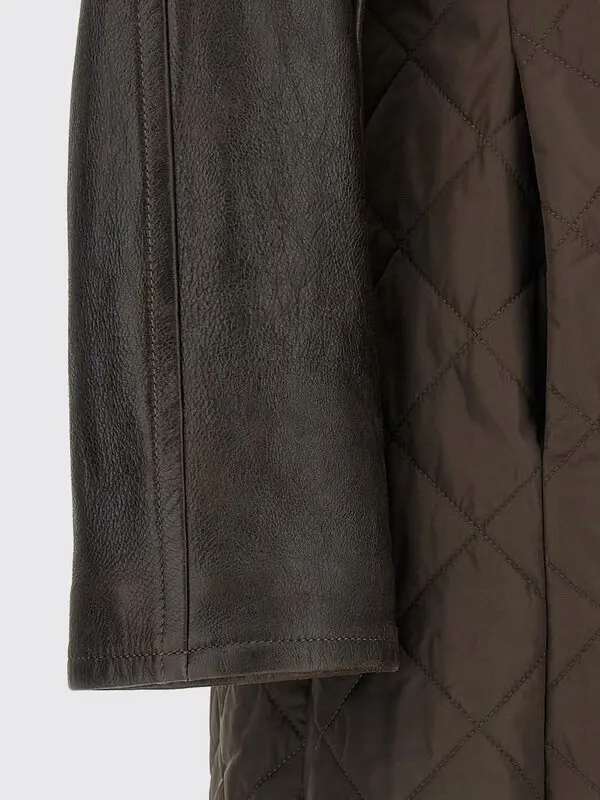 Max Mara Quilted Jacket With Leather Sleeves