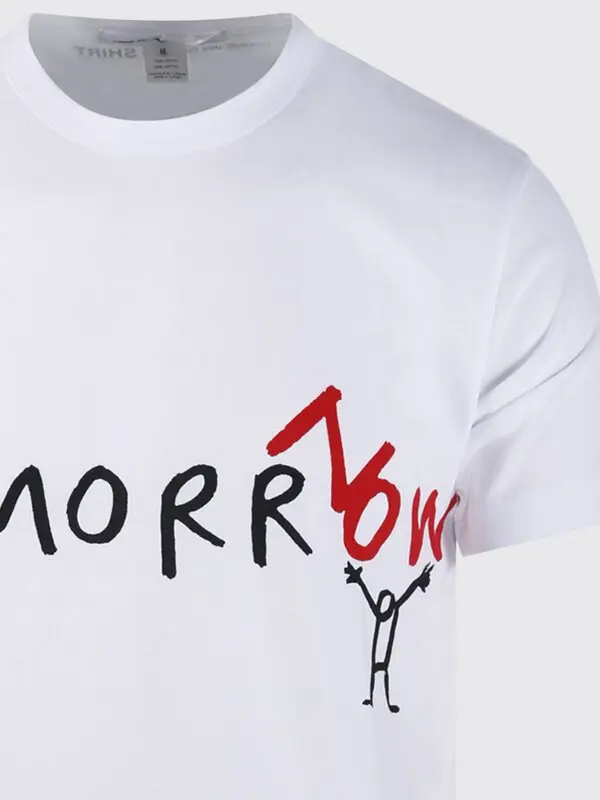 Comme Des Garçons Cotton T-shirt With Slogan Print